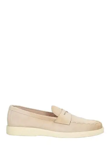 Santoni Suede Penny Loafers - Beige