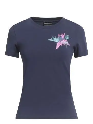 Emporio Armani T-shirt In Cotton And Elastane - Purple