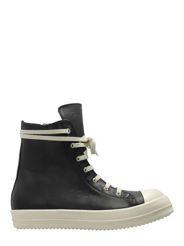 Rick Owens Leather High-top Sneakers - Black