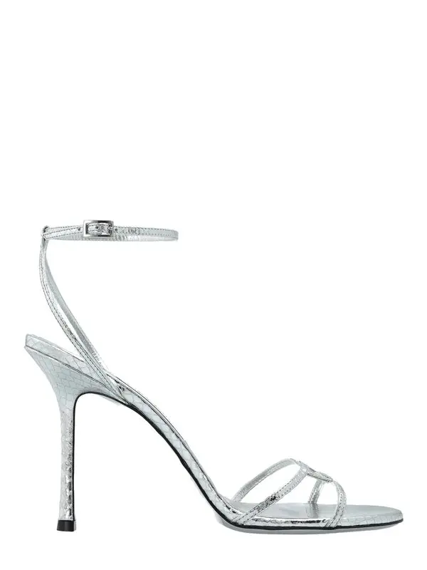 JIMMY CHOO Leo High Heeled Sandals - Silver