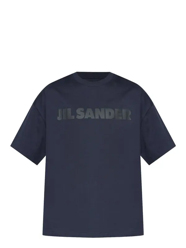 JIL SANDER T-shirt With Printed Logo - Navy Blue