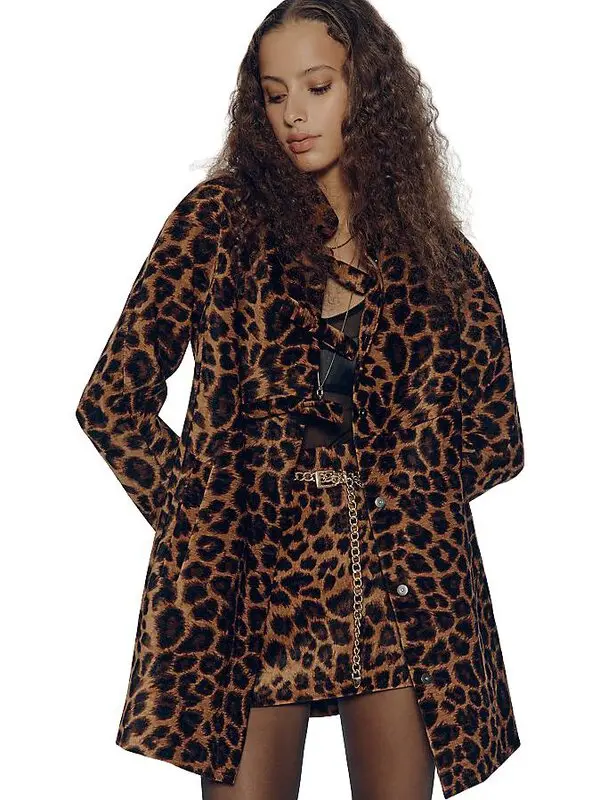 Avec Les Filles A-line Jacket - Leopard