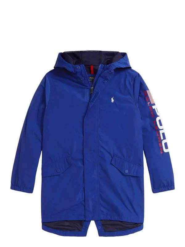 Ralph Lauren Logo Hooded Long Jacket - New Sapphire