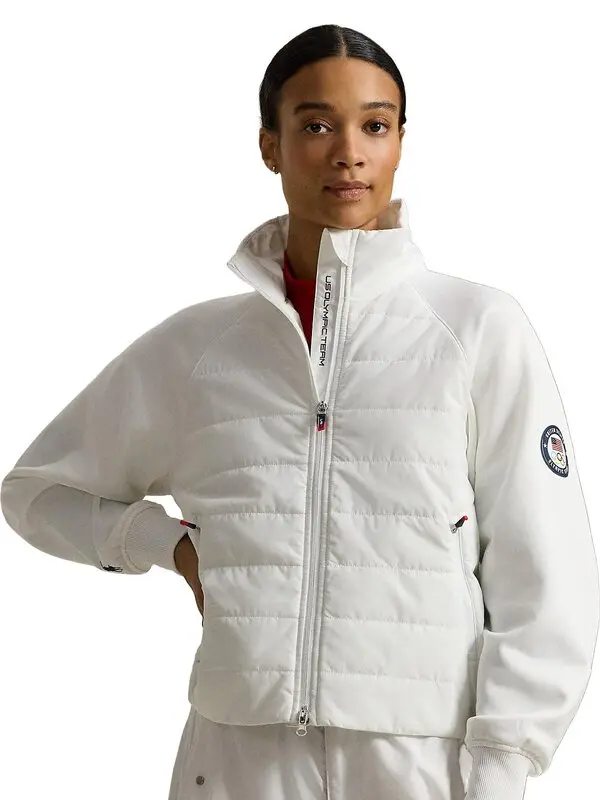 Ralph Lauren Team Usa Hybrid Zip Jacket - Ceramic White