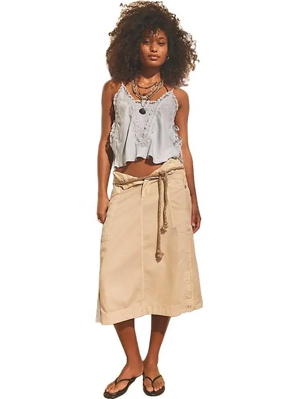 Free People We The Free Sibyla Midi Skirt - Morning Oat