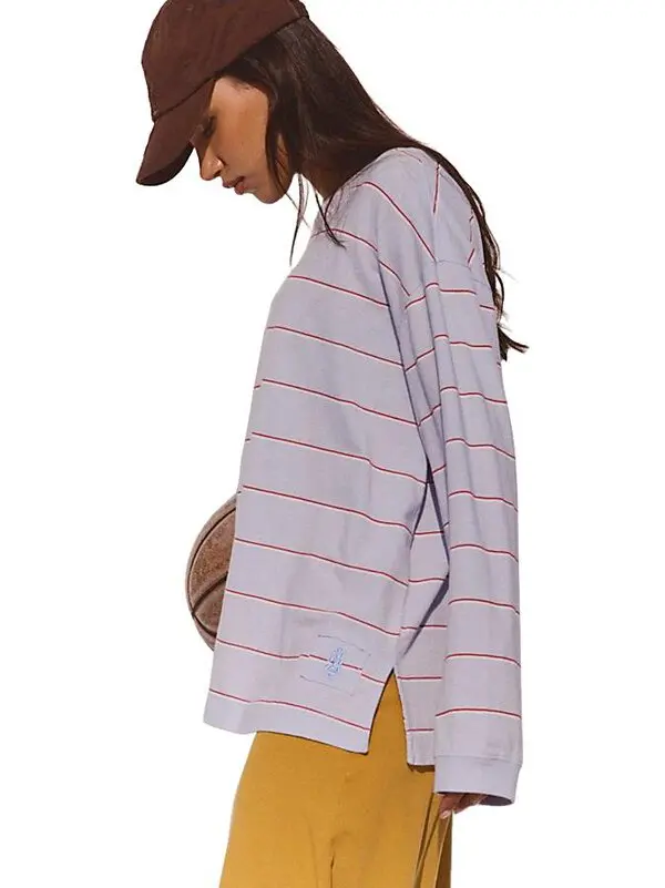 Free People Hustle Striped Layer Top - Awning Stripe Slate