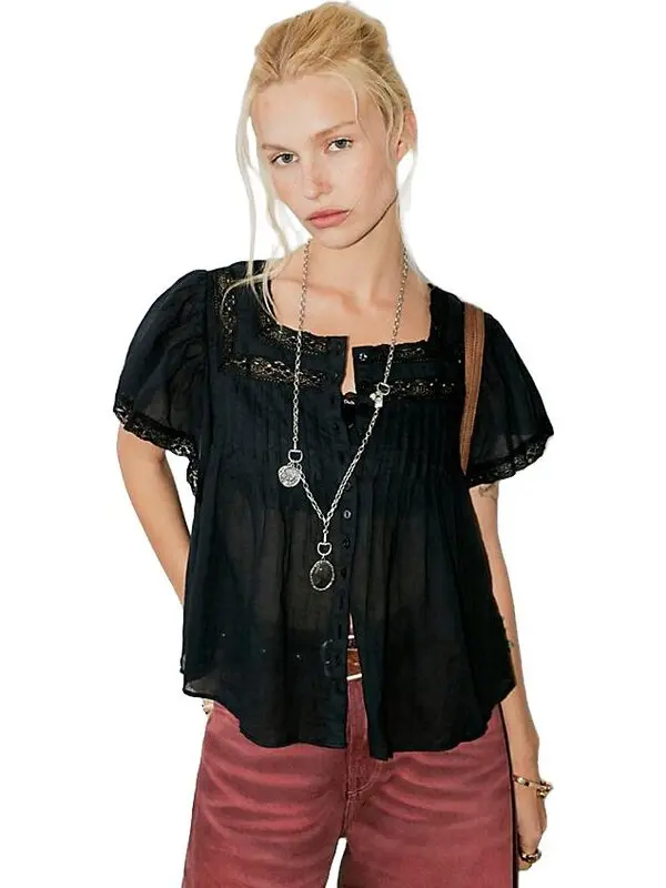 Free People Monica Top - Black