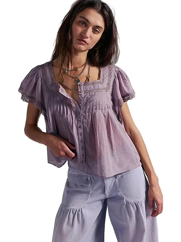 Free People Monica Top - Purple Dove