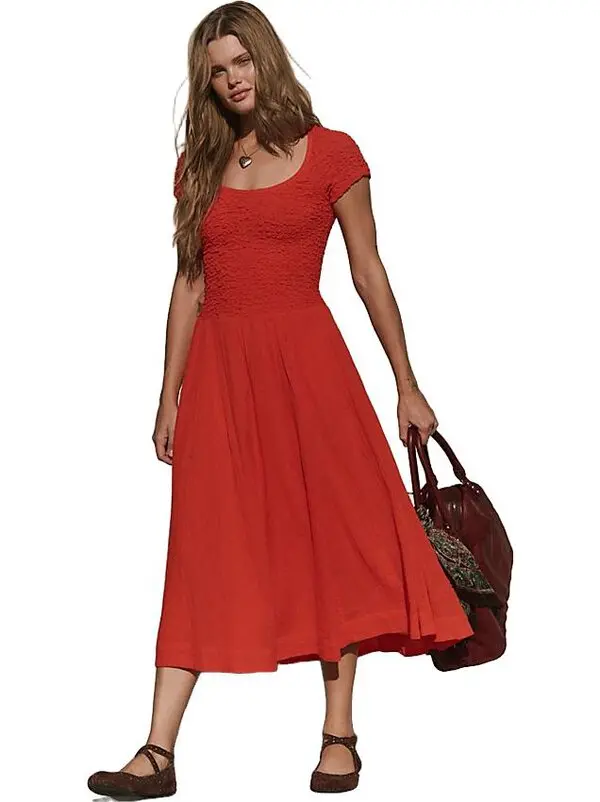 Free People Darling Midi Dress - Cherry Tomato