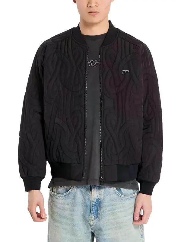 Filling Pieces Quilted Bomber Jacket - Black