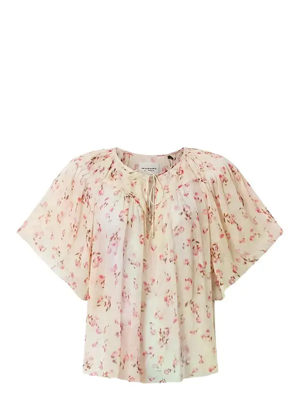 MARANT ETOILE Neslya Floral-pattern Blouse - Neutrals