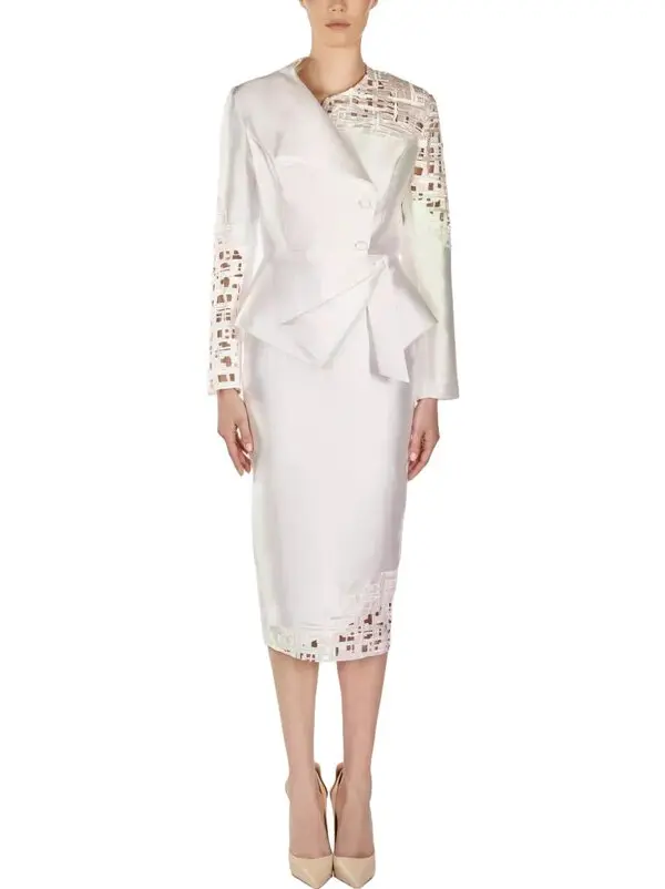 ARAFTU Cut-out One-button Suit - White