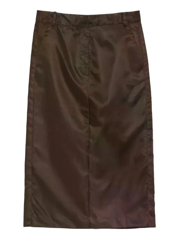 Tibi Front-vent Midi Skirt - Brown