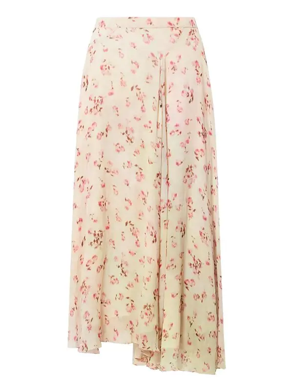 MARANT ETOILE Lycia Floral-pattern Midi Skirt - Neutrals