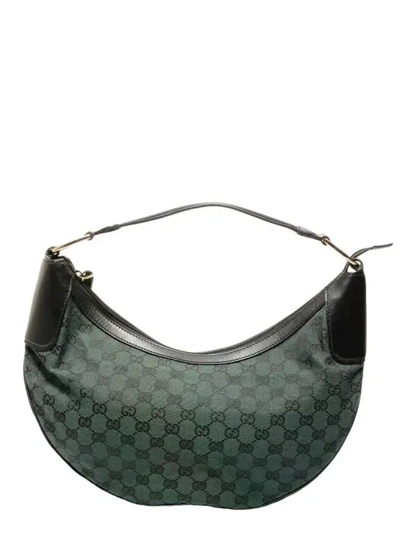 Gucci Gg Canvas Half Moon Shoulder Bag - Green
