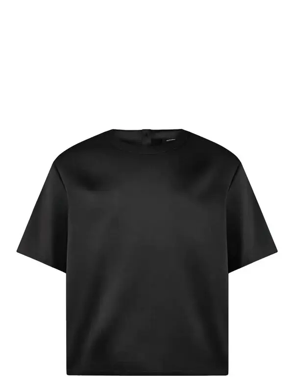 Manière De Voir Boxy-fit Satin T-shirt - Black