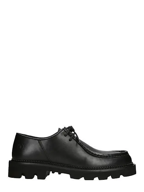 COLLEGIUM Moc-toe Leather Derby Shoes - Black