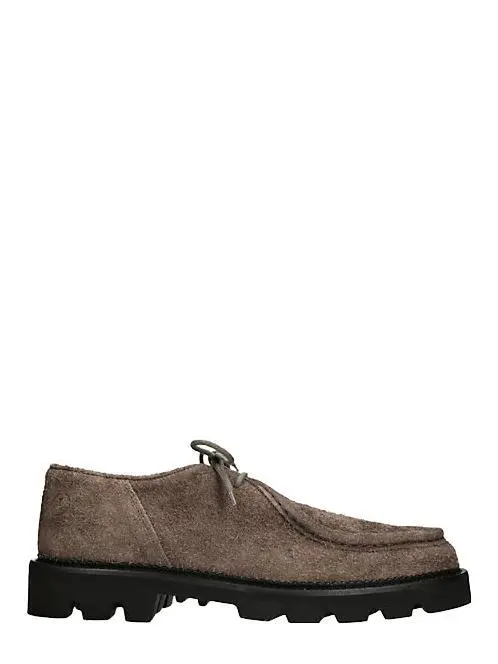 COLLEGIUM Moc-toe Suede Derby Shoes - Dark Brown