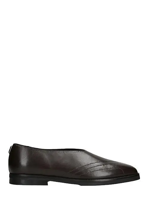 COLLEGIUM Aether Leather Slip-on Loafers - Dark Brown