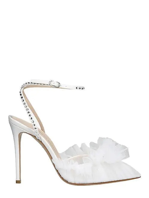 ANDREA WAZEN Franca Glitz 105 Tulle And Satin Courts - White