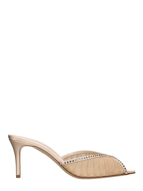 ANDREA WAZEN Katy 75 Mesh And Satin Mules - Blush