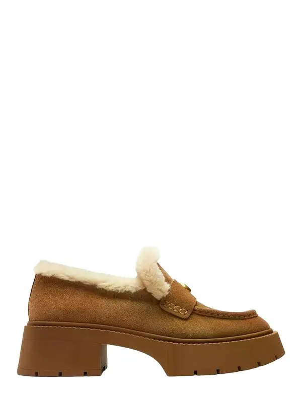 COACH Shearling-trim Loafers - Brown