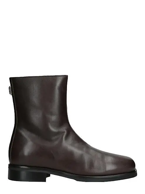 COLLEGIUM Stivale Leather Ankle Boots - Dark Brown