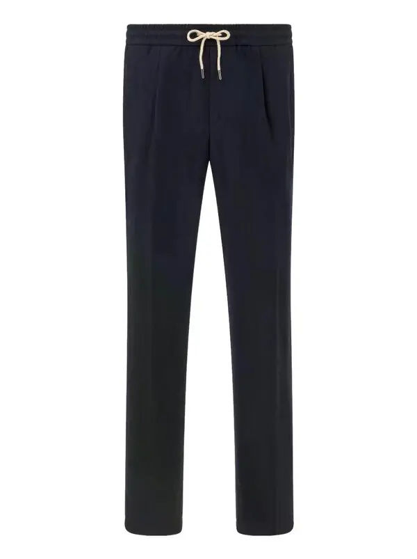Boggi Milano City Drawstring Flannel Trousers - Blue