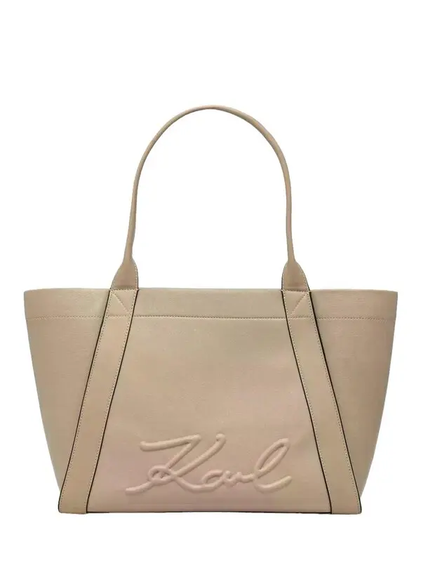 Karl Lagerfeld Signature-embossed Tote Bag - Neutrals