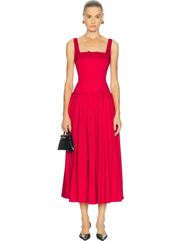 Lpa Audrey Midi Dress - Dark Red