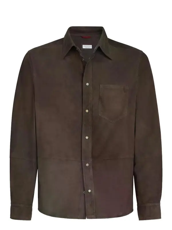 Brunello Cucinelli Suede Shirt Jacket - Brown