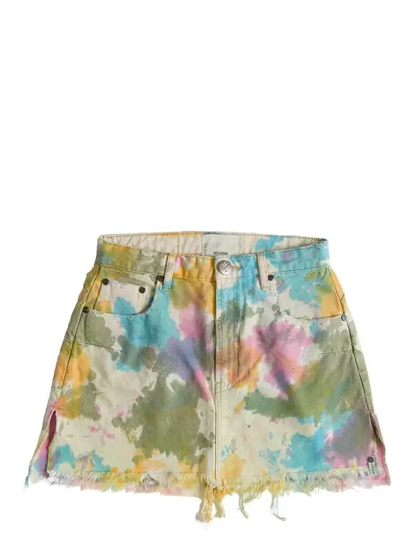 ONETEASPOON Tie-dye Frayed Skirt - Neutrals