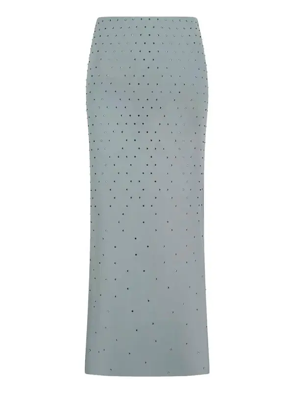 Andamane Crystal Embellished Long Skirt - Grey