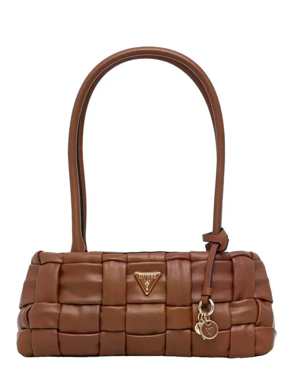 Guess Charm-detail Shoulder Bag - Brown