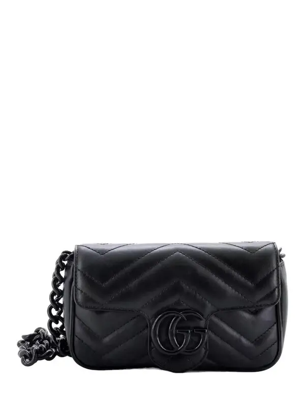 Gucci Gg Marmont Flap Matelassé Leather Belt Bag - Black