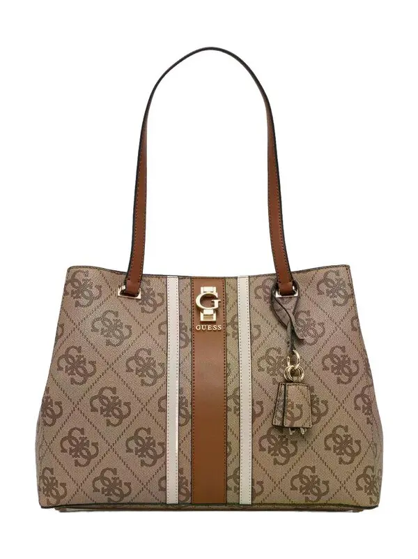 Guess Monogram Pattern Tote Bag - Neutrals