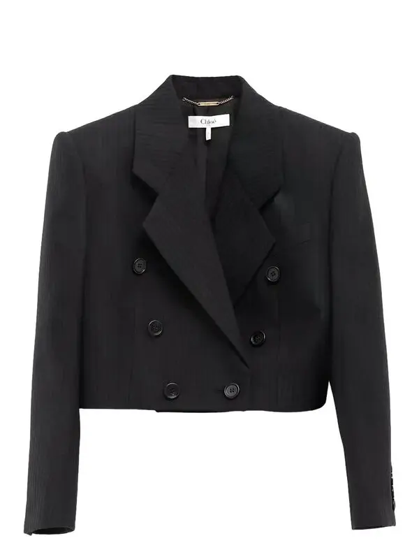 Chloé Spencer Striped Button Blazer - Black