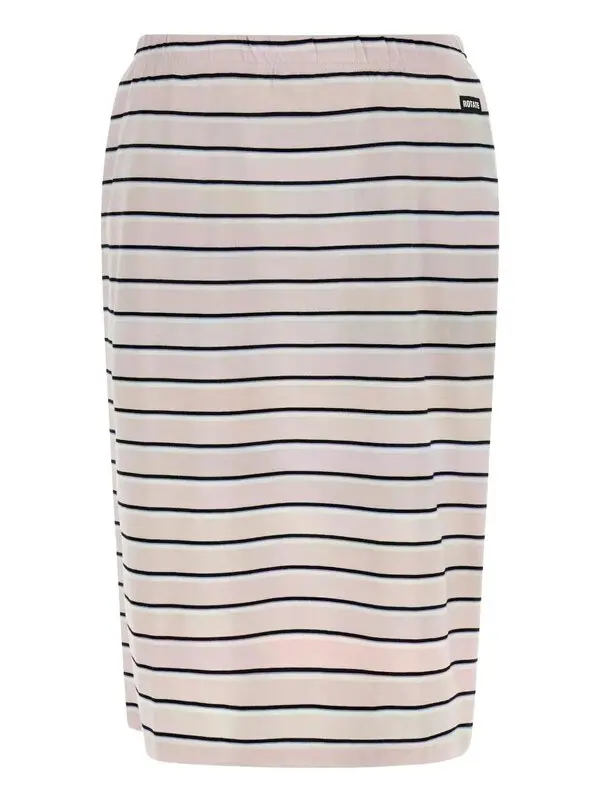 Remain Birger Christensen Striped Midi Skirt With Logo Patch - Pink