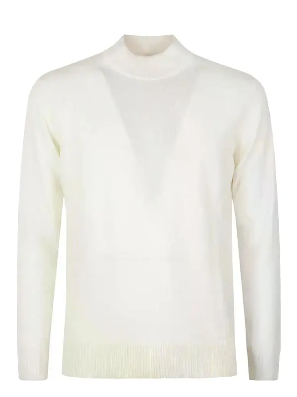 Eleventy Mock-neck Knit Sweater - White