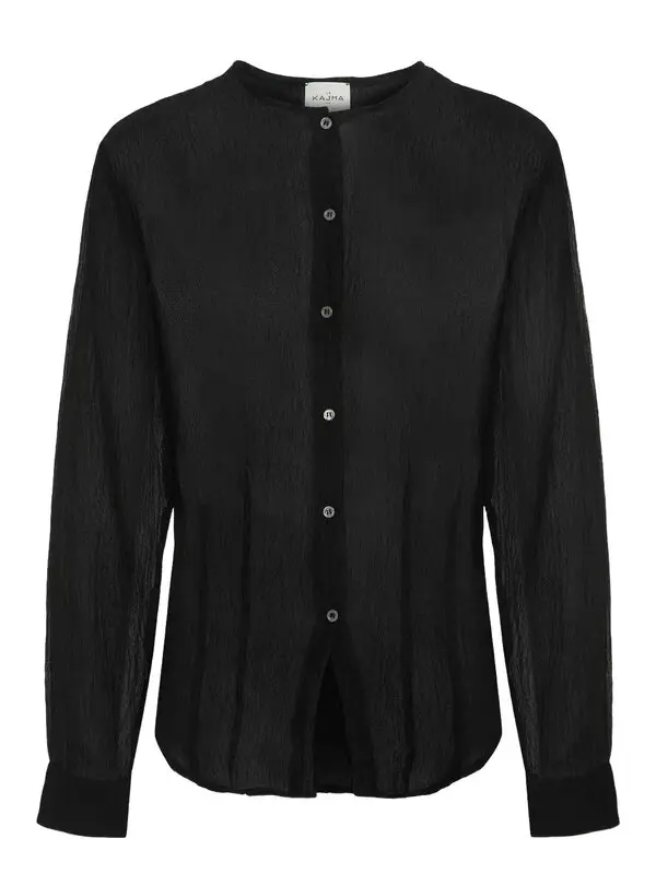 Le Kasha Buttoned Long-sleeve Blouse - Black