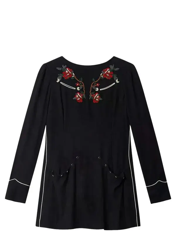 Isabel Marant Youma Beaded Mini Dress - Black