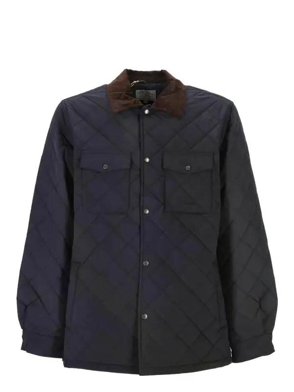 MC2 SAINT BARTH Quilted Jacket With Corduroy Collar - Blue