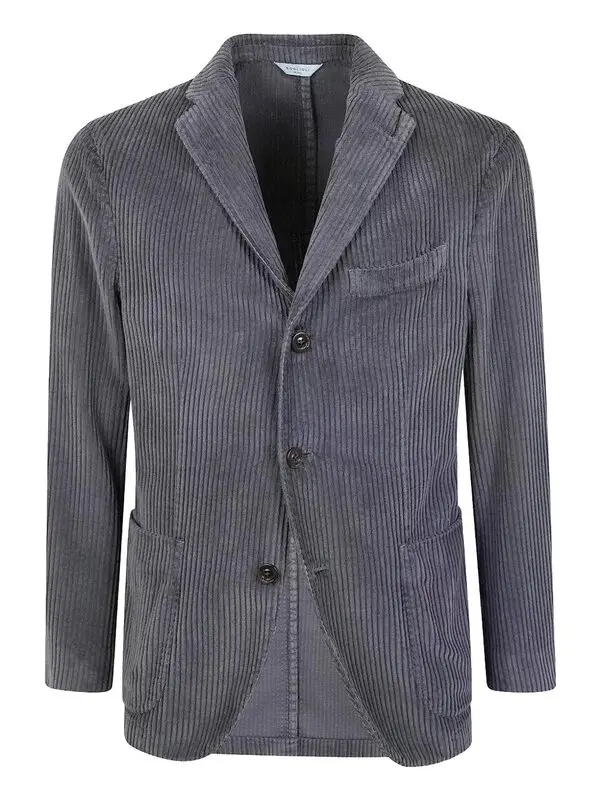 Boglioli Corduroy Texture Single-breasted Blazer - Grey