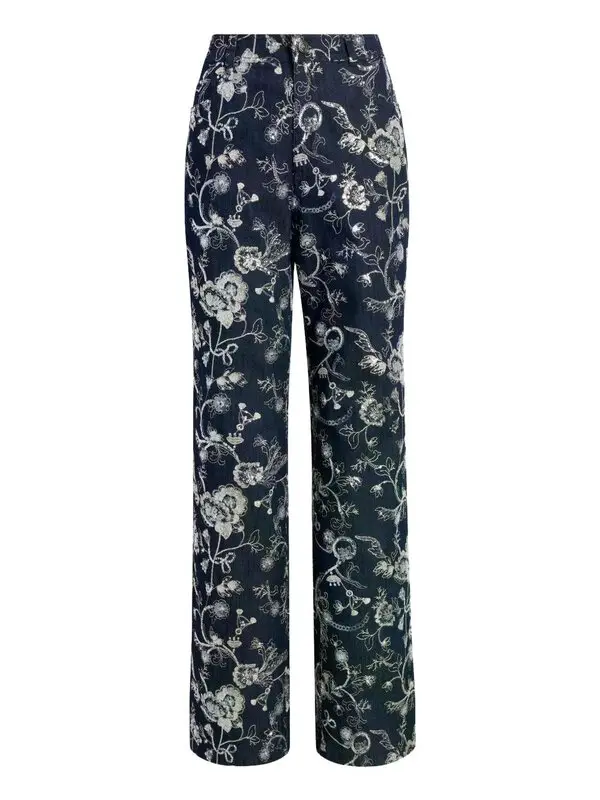 Cinq À Sept Nolita Embroidered Trousers - Blue