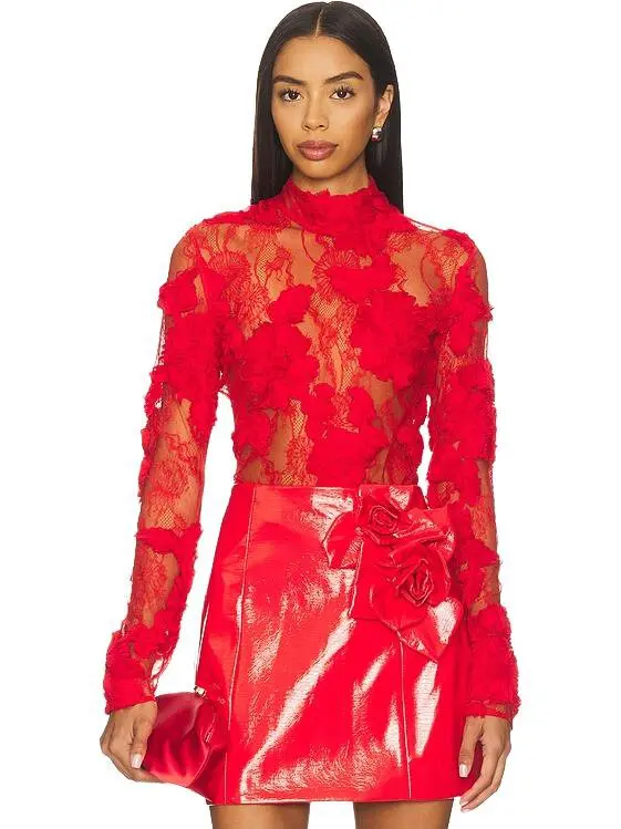 AKNVAS Freja Lace Top - Red