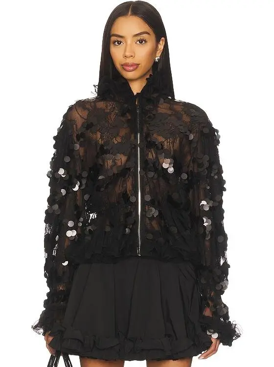 AKNVAS Sofie Sequin Lace Jacket - Black