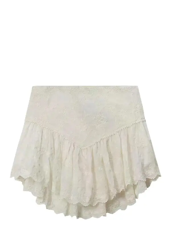Isabel Marant Zoelia Embroidered Ruffled Shorts - White