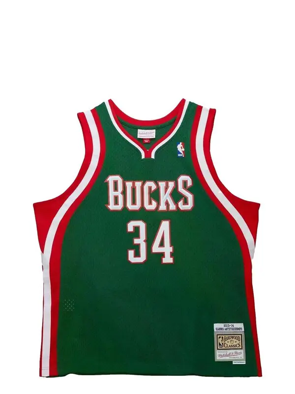 Mitchell & Ness Giannis Antetokounmpo Milwaukee Bucks 2013-14 Jersey - Green
