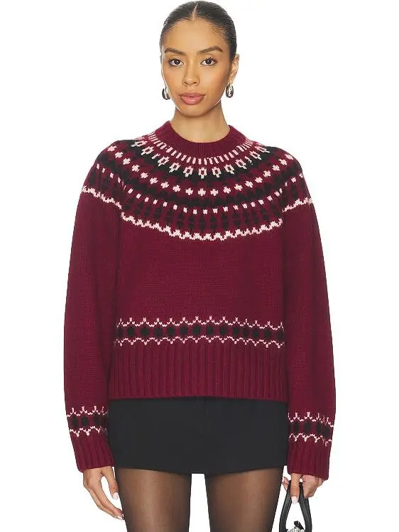 EAVES Abbey Fairisle Sweater - Red Multi