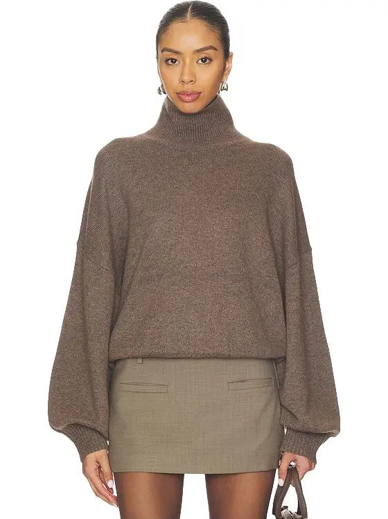 EAVES Ellara Knit Mock Neck - Dark Taupe